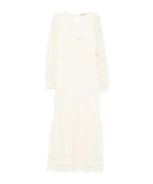 TWINSET Long Sleeved Maxi Dress - White
