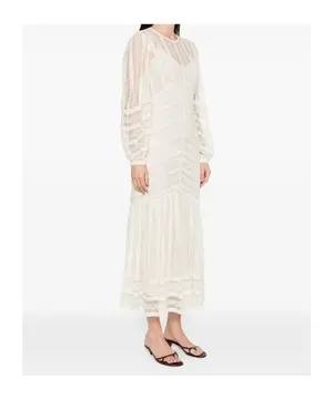 TWINSET Long Sleeved Maxi Dress - White