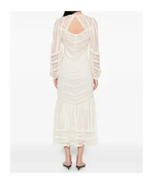 TWINSET Long Sleeved Maxi Dress - White