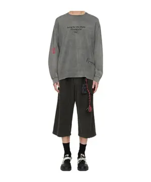 SONG FOR THE MUTE Scribble Oversized Crew Neck Pullover