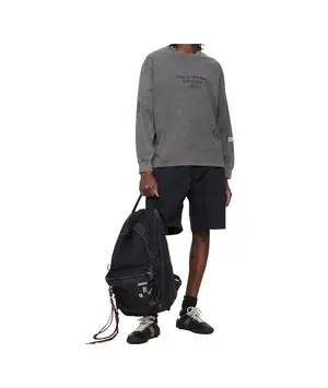SONG FOR THE MUTE Scribble Oversized Crew Neck Pullover