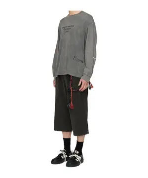 SONG FOR THE MUTE Scribble Oversized Crew Neck Pullover