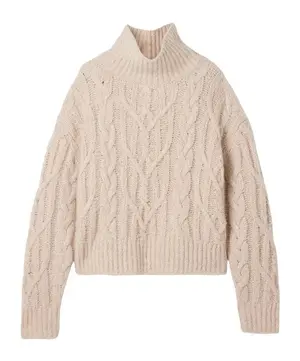 NILI LOTAN Fairiny Cable Knit Turtleneck Sweater