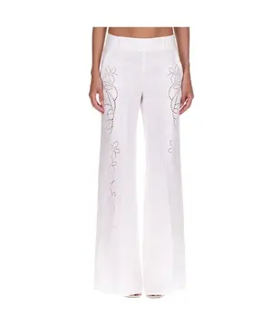 ERMANNO FIRENZE Embroidered Wide Leg Trousers