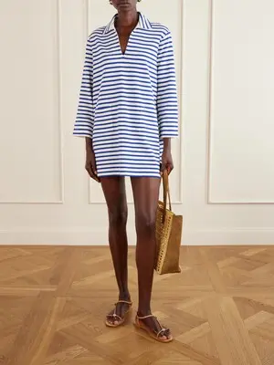 Polo Ralph Lauren Striped Cotton-jersey Mini Dress