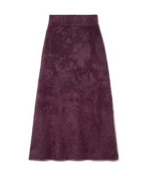 LISA YANG Asta Brushed Cashmere Midi Skirt - Red