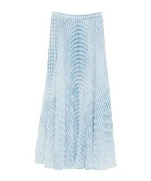 Ermanno Scervino Pleated Gingham Midi Skirt