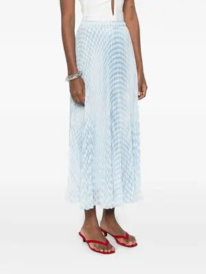 Ermanno Scervino Pleated Gingham Midi Skirt