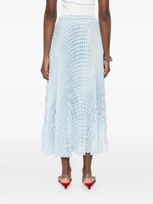 Ermanno Scervino Pleated Gingham Midi Skirt