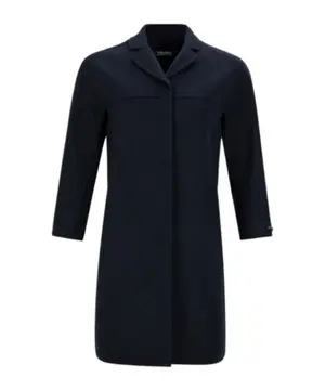 Navy A-Line Wool Blend Coats