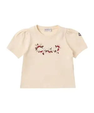 Moncler Floral Logo Print Cotton T-shirt
