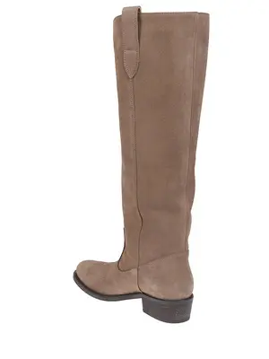 VIA ROMA 15 Embroidered Suede Pull-on Boots
