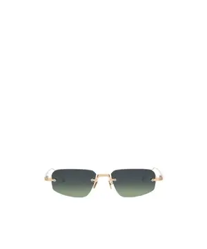 AKONI Juno Three 12k Gold Rimless Sunglasses - Brushed 12k Gold