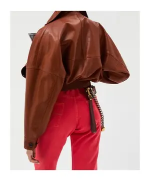 Versace Zipped Leather Blouson - Brown