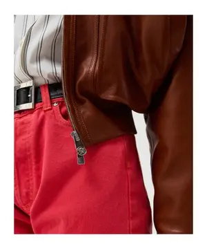 Versace Zipped Leather Blouson - Brown