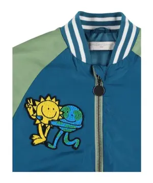 Stella McCartney Embroidered Patch Bomber Jacket - Blue