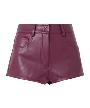 Norma Kamali High Waist Fitted Shorts - Plum