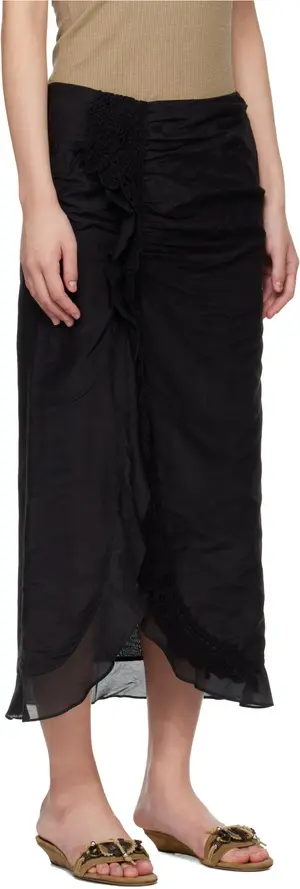 Isabel Marant Étoile Velina Crochet Slit Midi Skirt