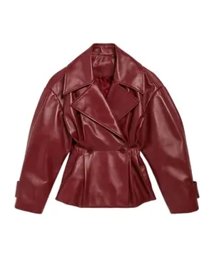 Balenciaga Leather Folded Short Jacket