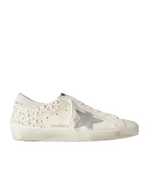 GOLDEN GOOSE Superstar Embellished Lace-up Sneakers - White