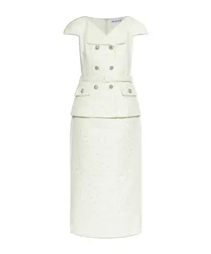 SELF-PORTRAIT Bouclé Midi Dress With Sequins - No