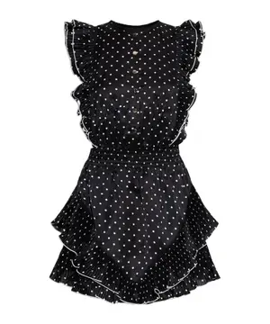 SELF-PORTRAIT Polka-dot Mini Dress - Black