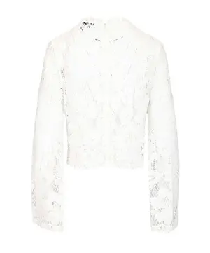 SELF-PORTRAIT Crochet Lace Top With Floral And Leaf Pattern - No