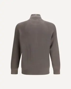 Brunello Cucinelli Zip Ribbed Turtleneck