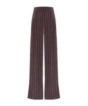 Dries Van Noten Striped High-waisted Trousers - Grey