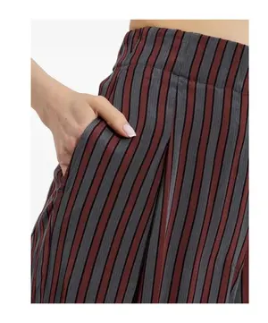 Dries Van Noten Striped High-waisted Trousers - Grey