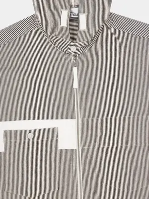 Stone Island Zip-front Striped Cotton Hooded Jacket