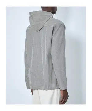 Stone Island Zip-front Striped Cotton Hooded Jacket
