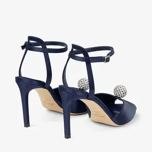 JIMMY CHOO Embellished Open-toe High-heeled Sandals - Ocean/crystal