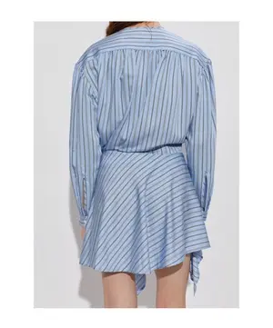 IRO PARIS Utenia Striped Asymmetric Dress - Blue