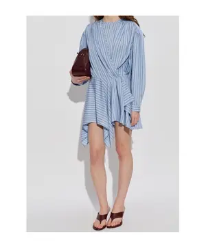IRO PARIS Utenia Striped Asymmetric Dress - Blue