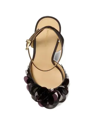 Michael Kors Sequin Embellished Ankle Strap Sandals - Black