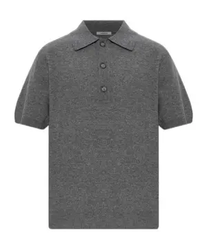 ENTIRE STUDIOS Buttoned Knitted Polo Shirt - Black