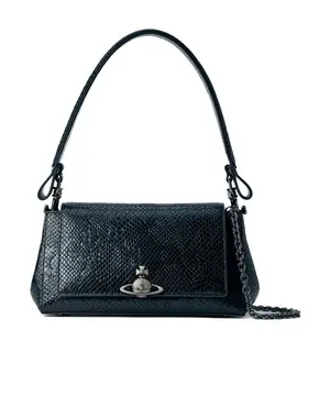 VIVIENNE WESTWOOD Hazel Medium Clutch Bag With Chain Strap - Black