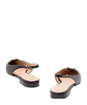 TWINSET Pointed Toe Slingback Ballet Flats With Gold-tone Hardware