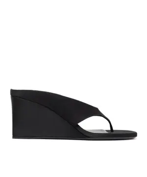 Alaïa Wedge Thong Heeled Sandals - Black