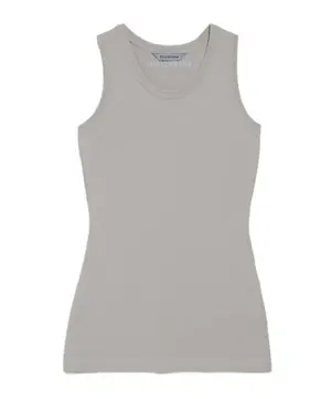 Balenciaga Logo Ribbed Crewneck Tank Top - Grey