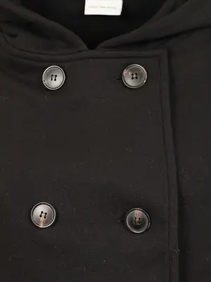 Dries Van Noten Double-breasted Hooded Jacket - Black