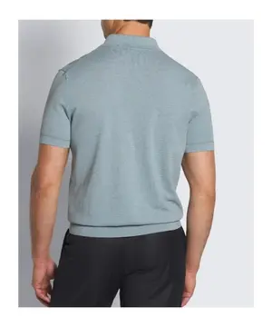 Brioni Island Pique Cotton Polo Shirt - Light Blue