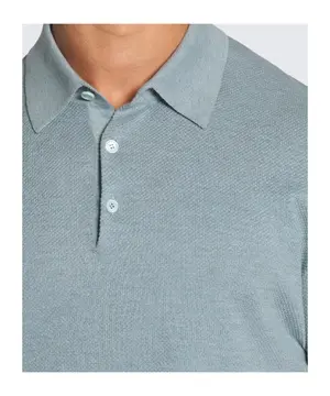 Brioni Island Pique Cotton Polo Shirt - Light Blue