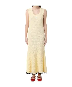 SELF-PORTRAIT Pointelle Knit Midi Dress