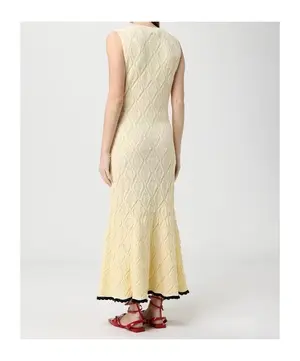 SELF-PORTRAIT Pointelle Knit Midi Dress