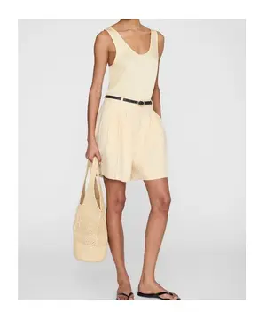 ANINE BING Lea Silk Tank - Cream