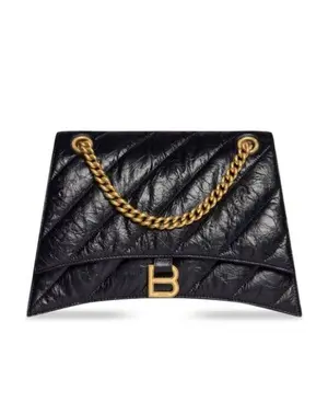 Balenciaga Crush Medium Shoulder Bag - Black