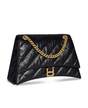 Balenciaga Crush Medium Shoulder Bag - Black