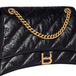 Balenciaga Crush Medium Shoulder Bag - Black